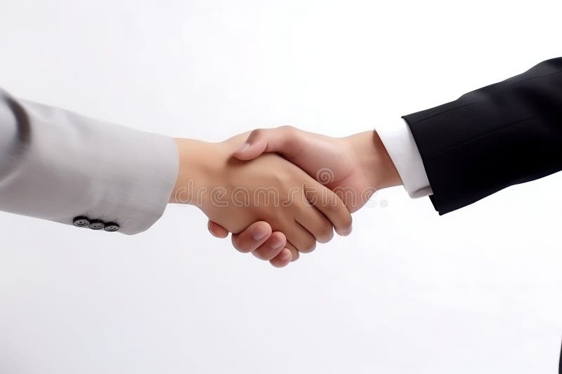 Shaking Business Hands on White Background. Generative Ai Stock ...