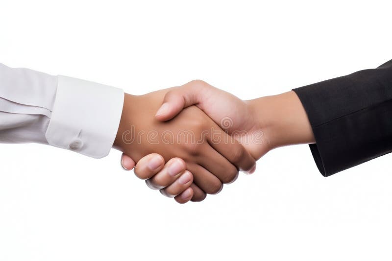 Shaking Business Hands on White Background. Generative Ai Stock ...