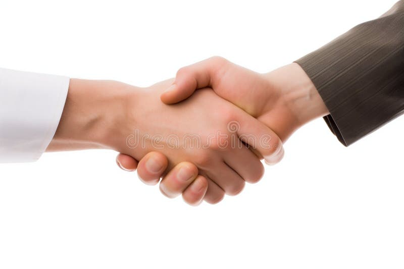 Shaking Business Hands on White Background. Generative Ai Stock ...