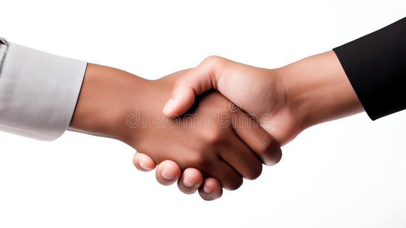 Shaking Business Hands on White Background. Generative Ai Stock ...