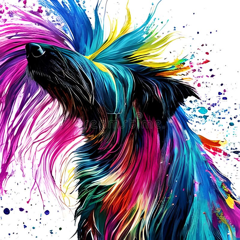 Shaking colorful dog stock illustration. Illustration of artistic ...