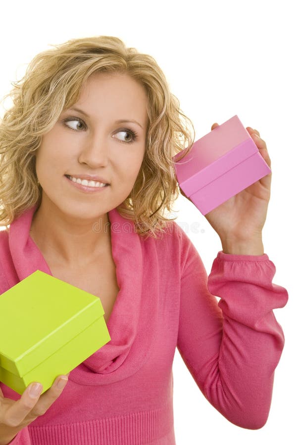 Shaking gifts stock image. Image of pink, packaging, front - 6708753