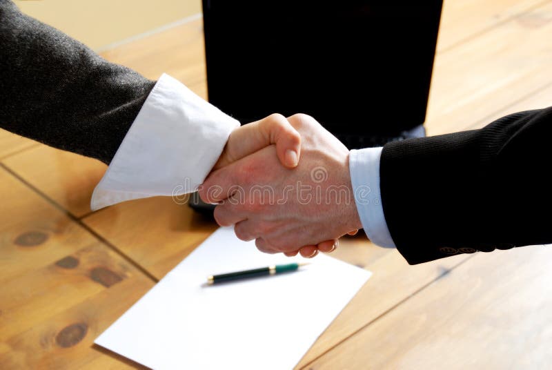 Business Man Shake Hands after Signing a Contract Stock Photo - Image ...