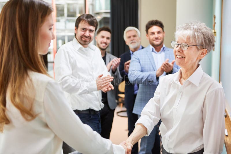Shaking Hands between Boss and Trainee Stock Image - Image of deal ...