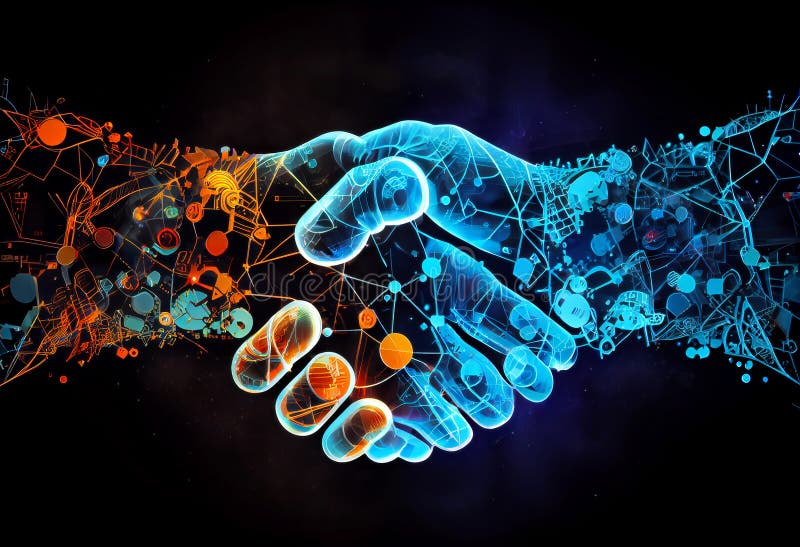 Shaking Hands at the Conclusion of a Business Deal. Technology ...