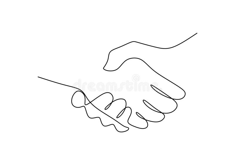 People Shaking Hands Line Drawing Stock Illustrations – 324 People ...