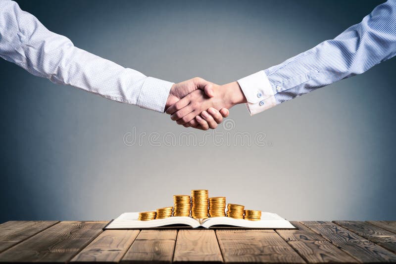 Shaking Hands with Save Money Stock Image - Image of savemoney, hand ...