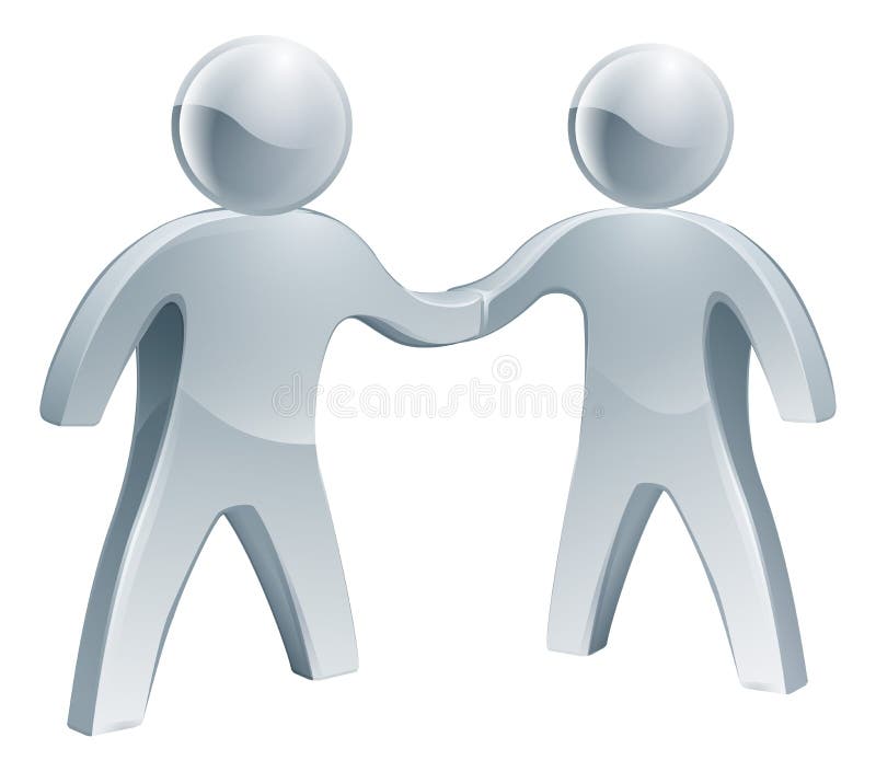 Silver People Shaking Hands Stock Vector - Illustration of friends ...