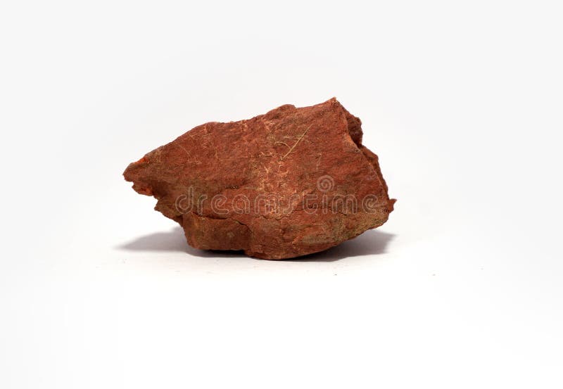 Raw of Red Shale Rock Isolated on a White Background. Stock Photo ...