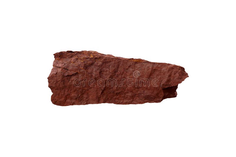 Red Shale on White Background. Stock Image - Image of gemology ...