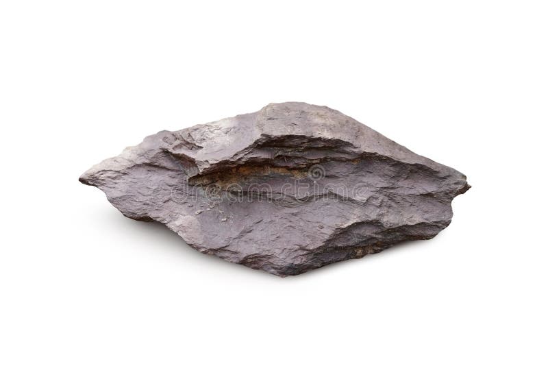 Closs Up of Shale Stone on a White Background. Stock Image - Image of ...