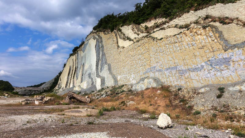 Shale Mountains Cement Pits. the Texture of the Stone Wall. Large Stone ...