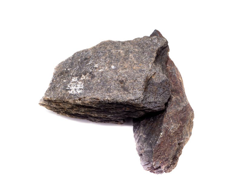 Shale Rock Isolated on White Background Stock Photo - Image of ...