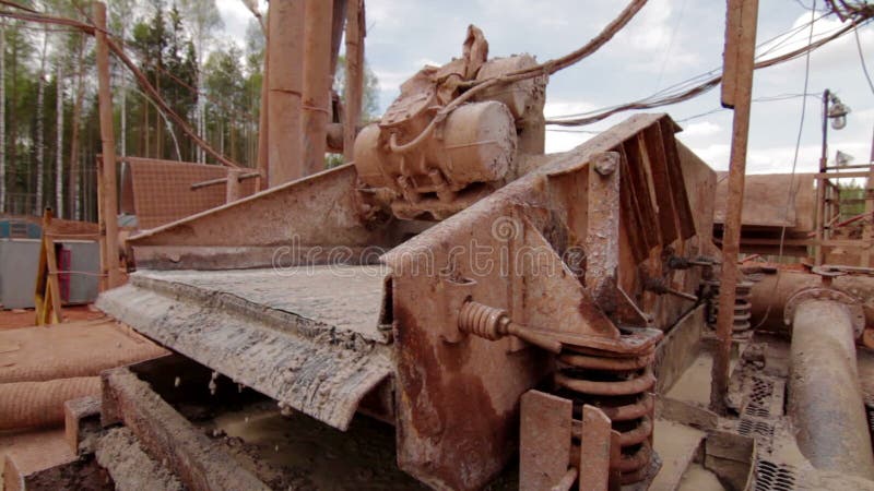 Shale Shaker on Oil Rig Separating Drilling Mud Stock Footage - Video ...