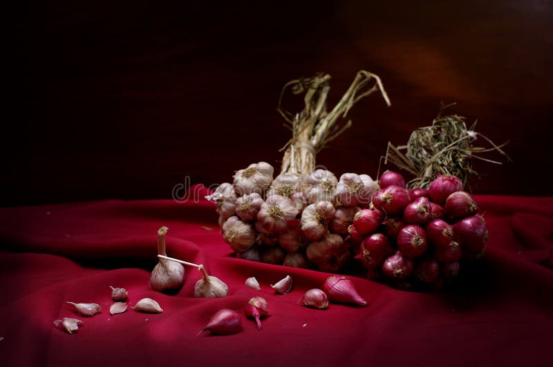 Shallots and Garlic stock photo. Image of kitchen, delicious - 36782150