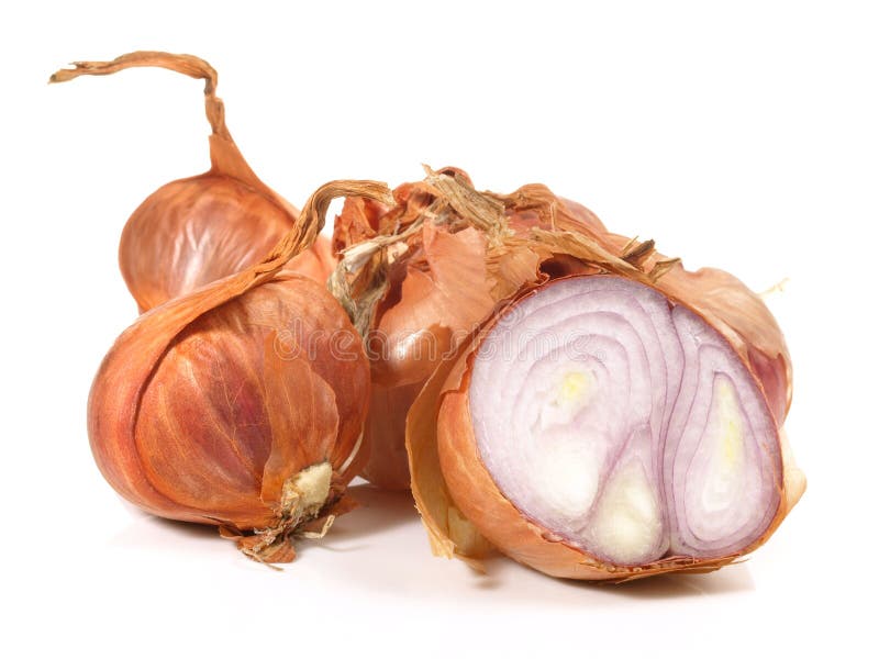 Shallots on White Background - Isolated Stock Photo - Image of shallots ...