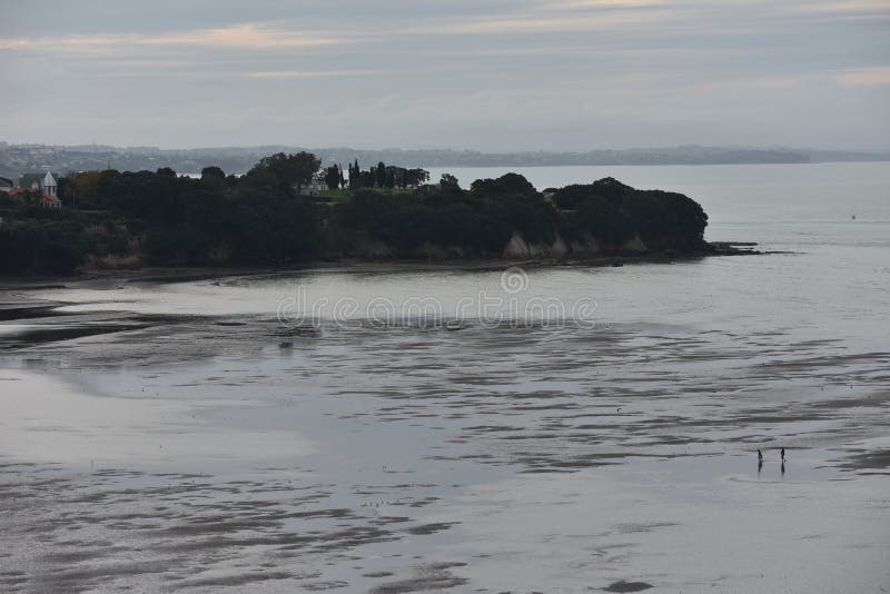 Shallow bay at dusk stock image. Image of tide, coast - 79405759