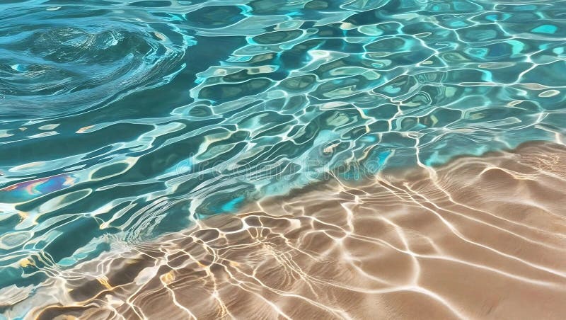Shallow Beach Water with Sand Patterns - Relaxing Coastal Background ...