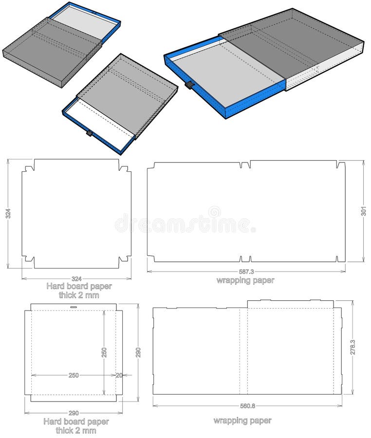 Shallow cardboard box stock vector. Illustration of cargo - 208929883
