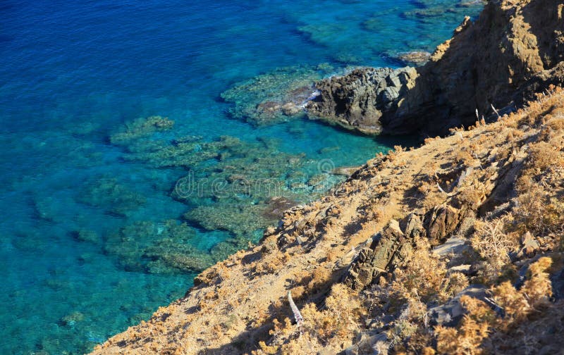 Shallow clear sea of Crete stock photo. Image of crete - 34029872