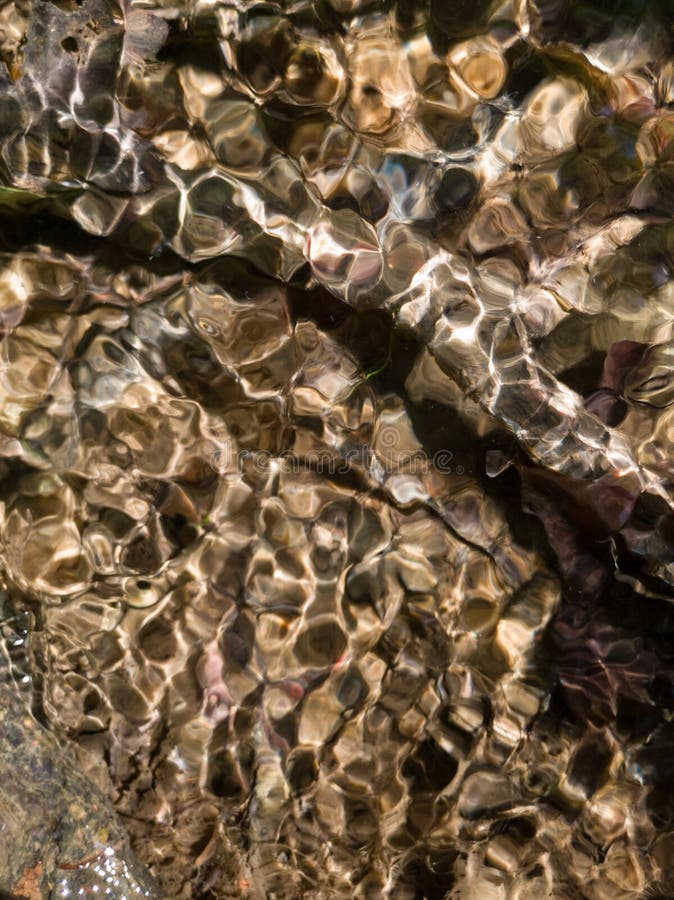 Shallow Clear Water in the Stream, Abstract Soothing Pleasant Waveforms ...