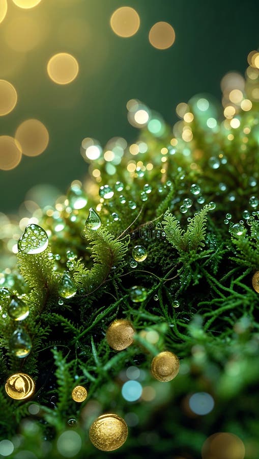 Intricate Texture of Emerald Moss with Tiny Translucent Details Stock ...