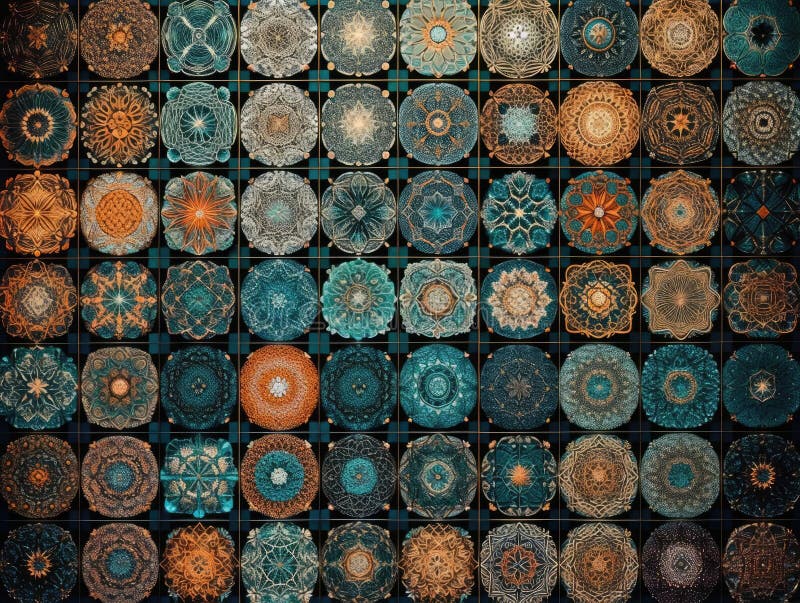 AI Grid Intricate Unique Geometric Patterns Macro Stock Illustration ...