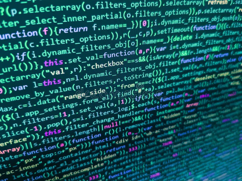 Shallow Depth Of Field Effect Futuristic Source Code Digital Data