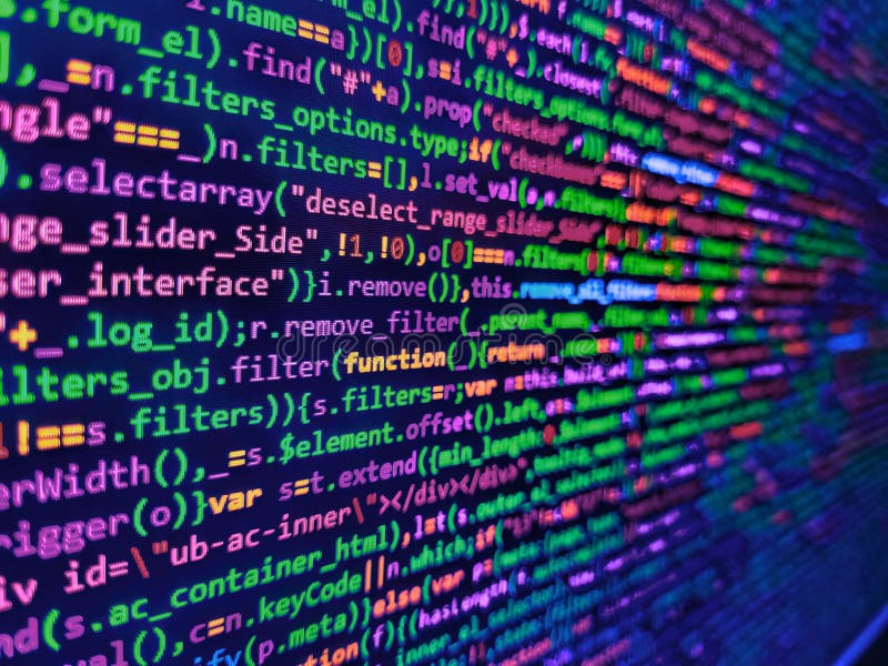 Shallow Depth of Field Effect. Matrix Byte of Binary Data Rian Code Running Abstract Background ...