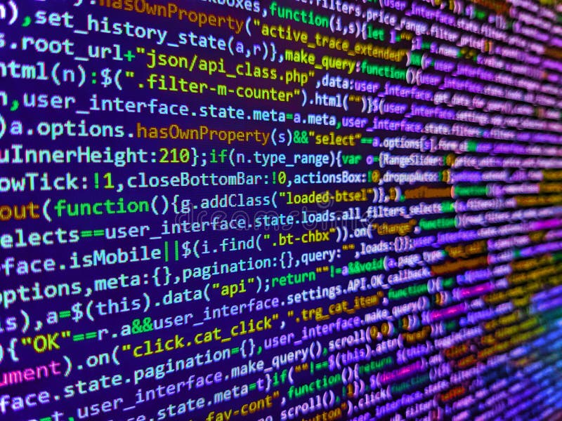 Shallow Depth Of Field Effect Programmer Working In Computer Screen Developer Working On