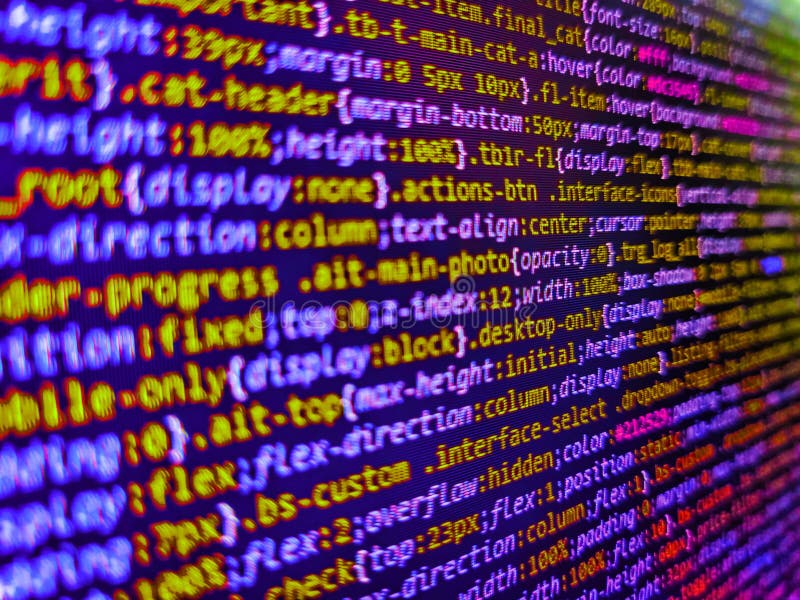 Shallow Depth Of Field Effect Software Engineer At Work Html Code On