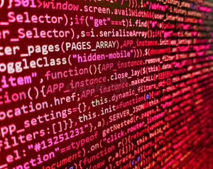Shallow Depth Of Field Effect Web Site Codes On Computer Monitor Developer Working On Software 