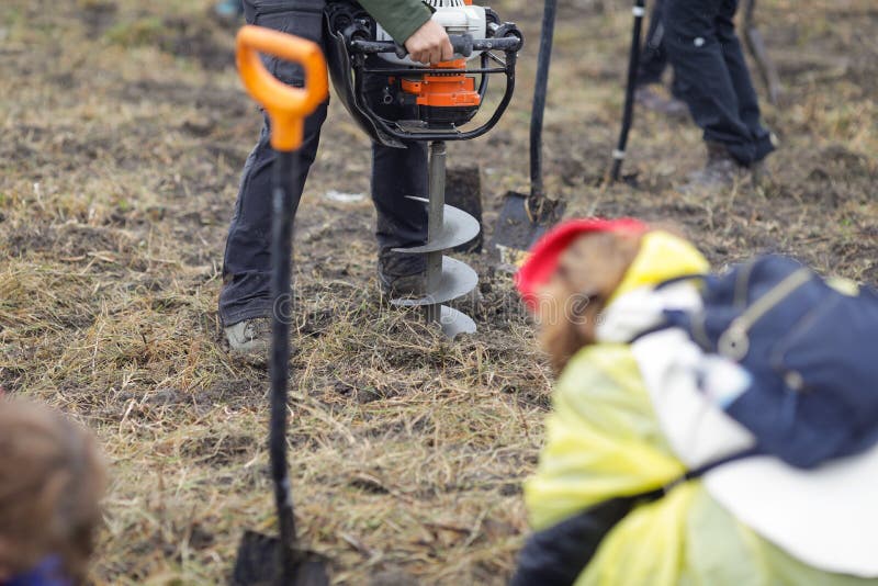 Shallow Depth of Field Selective Focus Details with a Man Using a Hand ...