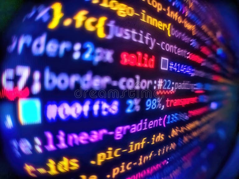 Shallow Depth of Field, Selective Focus Effect. Computer Virus Concept. Programming Code ...