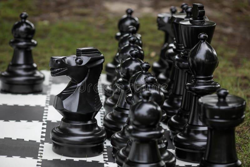 Shallow Depth of Field Selective Focus Image with a Garden Chess Set ...