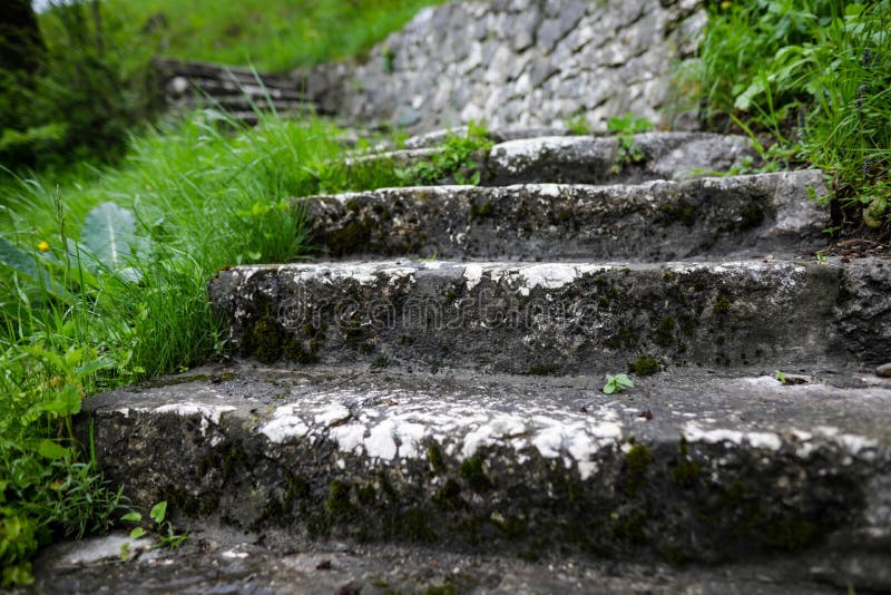 Shallow Depth of Field Selective Focus Image with Medieval Stone Steps ...