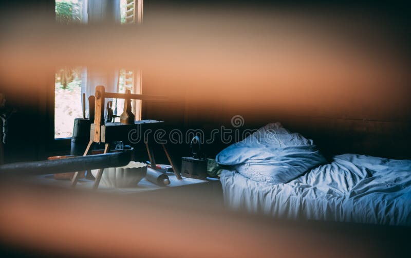 Shallow Focus of a Messy Bedroom View from the Window Stock Photo ...