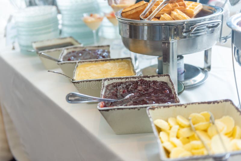 Shallow Focus Shot of Food Buffet with a Blurred Background Stock Image ...