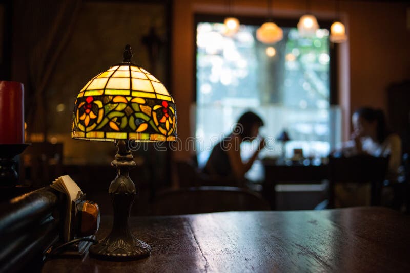 Shallow Focus Shot of a Lamp with a Retro Design in a Restaurant ...