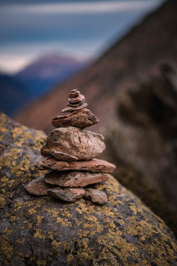 Rock Tower on a Natural Rock Formation Against an Ocean Background and ...