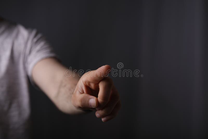 Shallow Focus of a Young Man S Finger Tapping on a Virtual Hologram ...