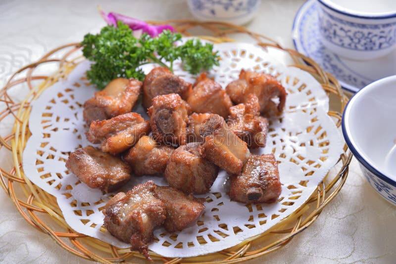Shallow fried pork nugget stock photo. Image of grilled - 139828108