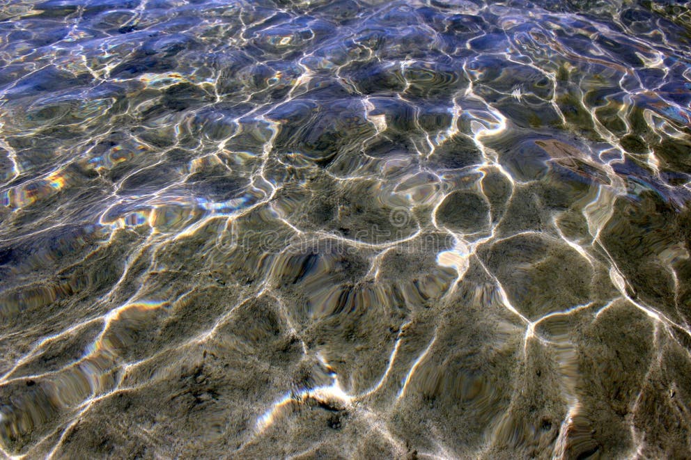 Shallow Ocean Water Displaying Beautiful Rippling Patterns in Sunlight ...