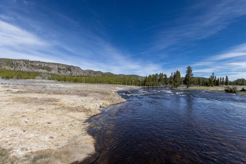 Shallow River Flowing Close To the Bank Stock Photo - Image of ...