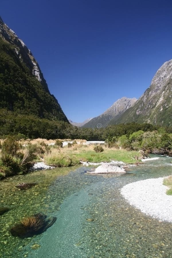 Shallow River with Rocks and Pebbles. Riverbed Nature Photos. Stock ...
