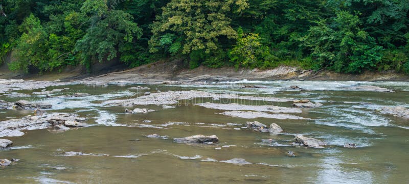 Shallow Rocky Bottom of the River Stock Image - Image of boulder, race ...