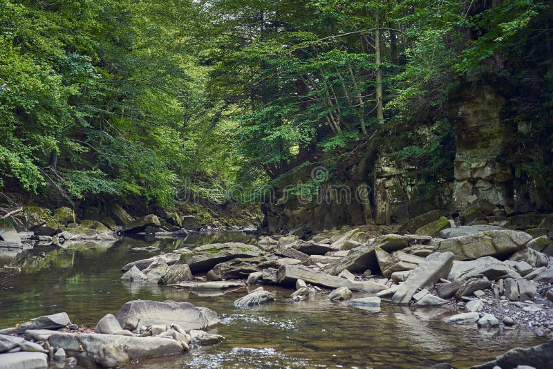 A Shallow Rocky Mountain River Stock Photo - Image of peace, nature ...