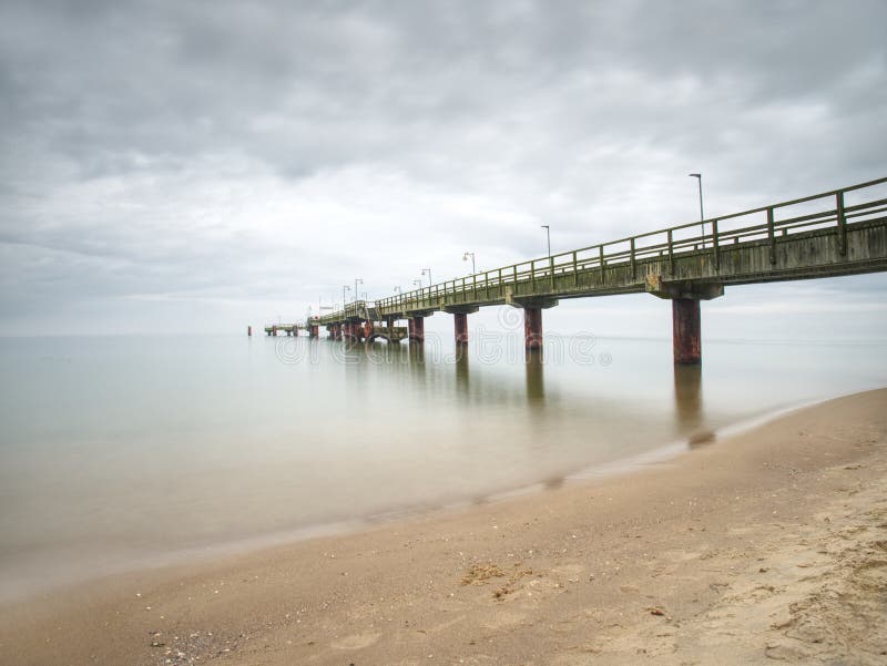 Shallow Sea with a Rising Sea Bridge Stock Image - Image of calmness ...