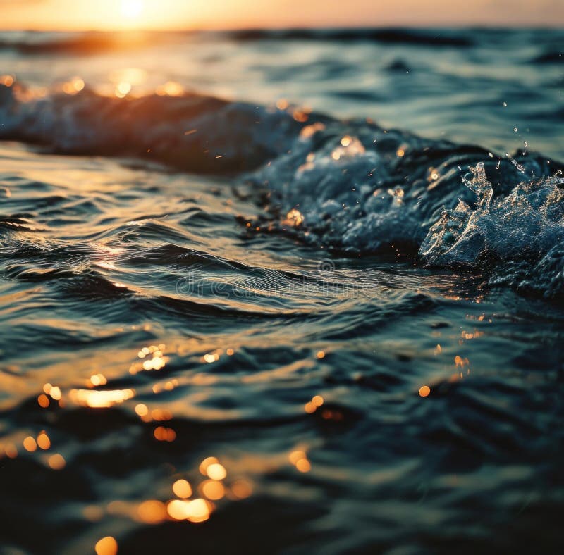 Shallow Surface of Water at Sunset Stock Image - Image of hues ...
