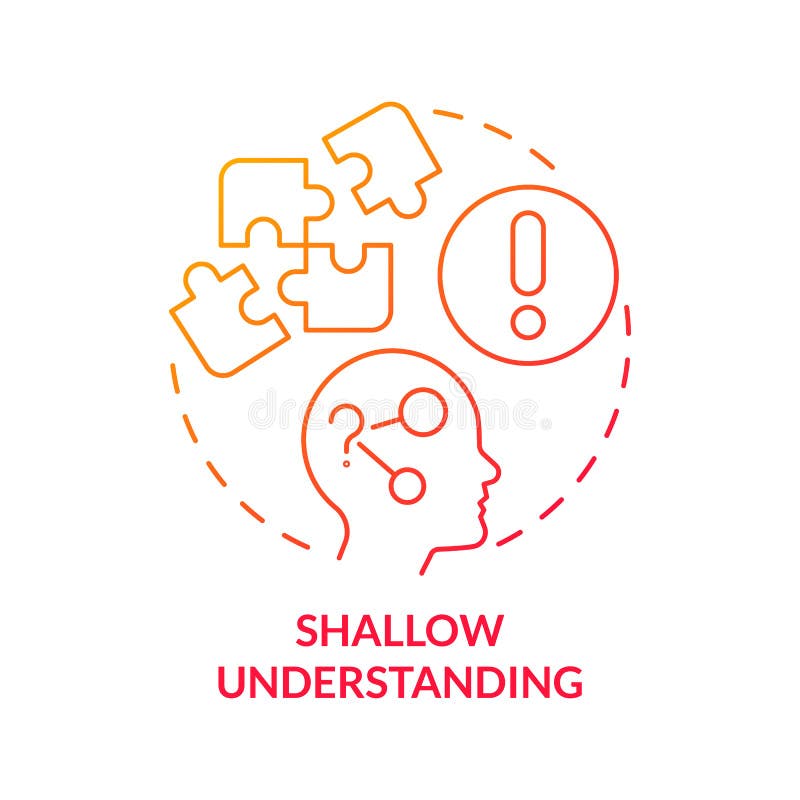 Shallow Understanding Red Gradient Concept Icon Stock Vector ...